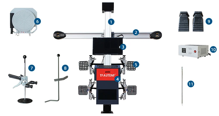 Double Screens Car 3d Wheel Alignment Machine With Automatic Tracking ...