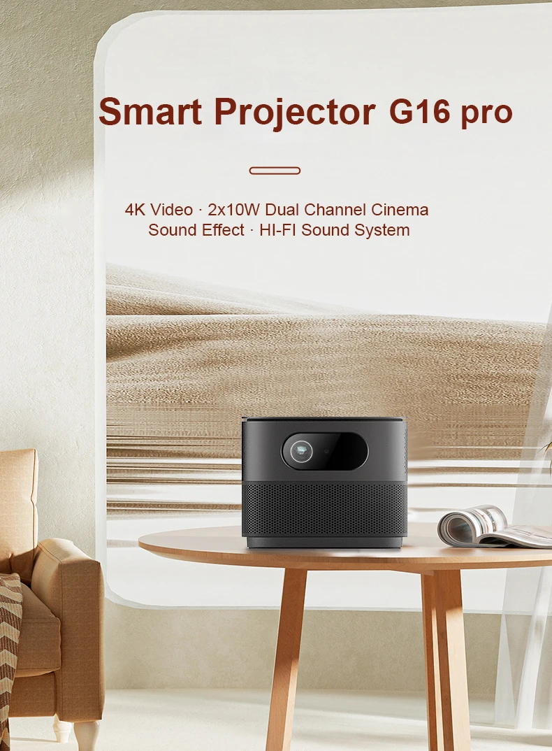 G16 Pro Dlp Model3d 4k Projector Smart Auto Android Portable Battery ...