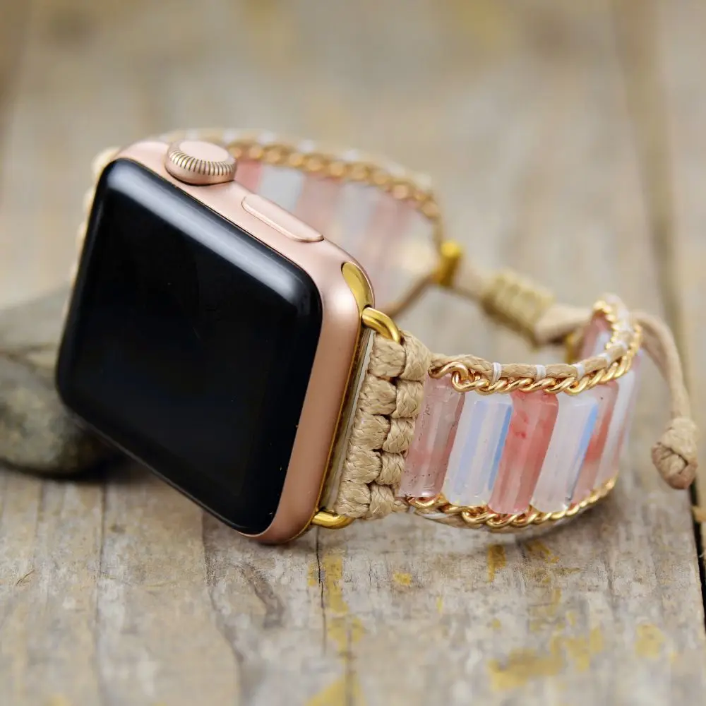 Luxury Opal Gem Stones Strap Femme Adjustable Healing Jewelry Watch ...