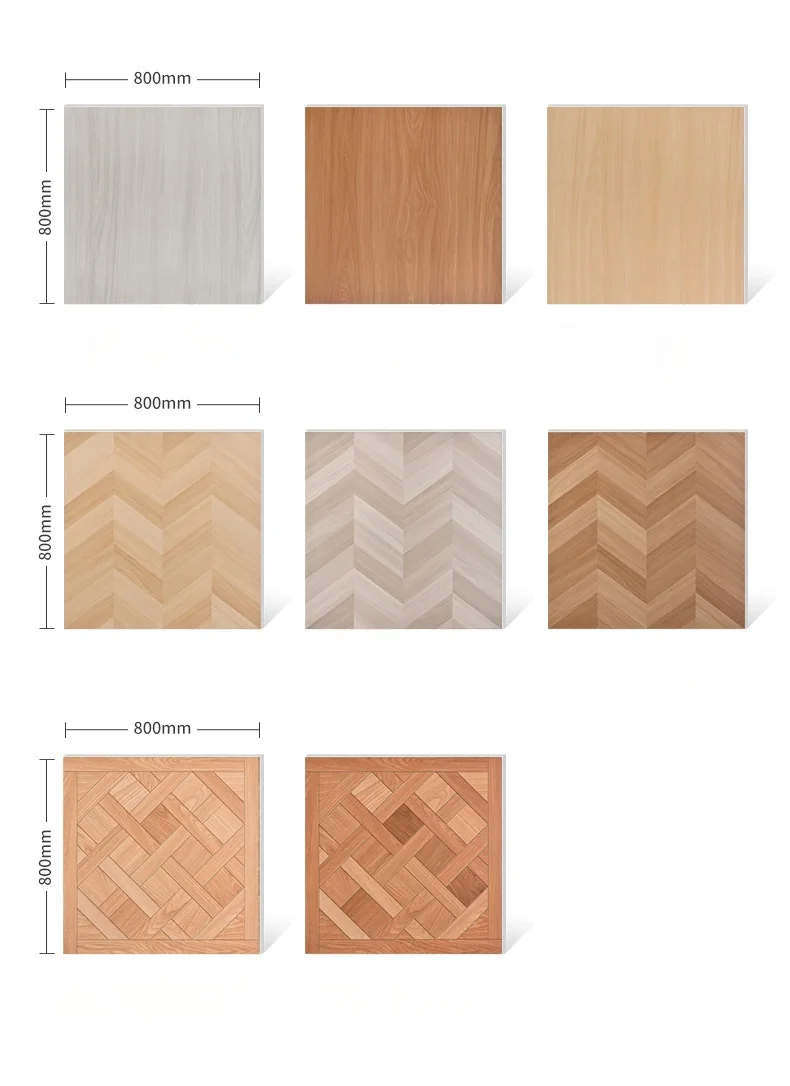Log Wind Wood Grain Ceramic Tile 800x800mm Imitation Solid Wood Floor ...