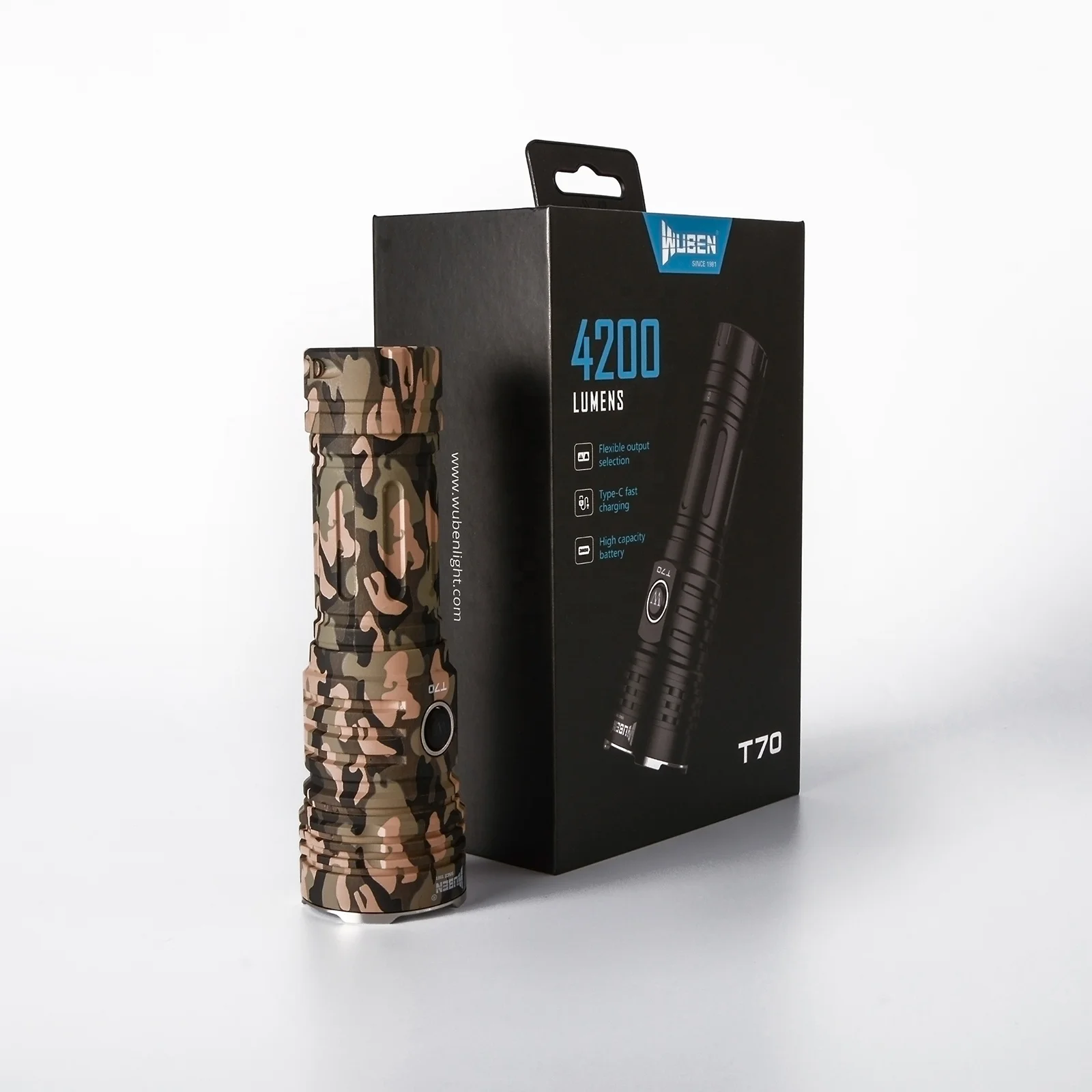 五本t70 4200lm手电筒防水丙型充电手电筒26650锂离子户外野营徒步登山 - Buy 乌本，4200lm 手电筒，火炬 26650 Product on Alibaba.com