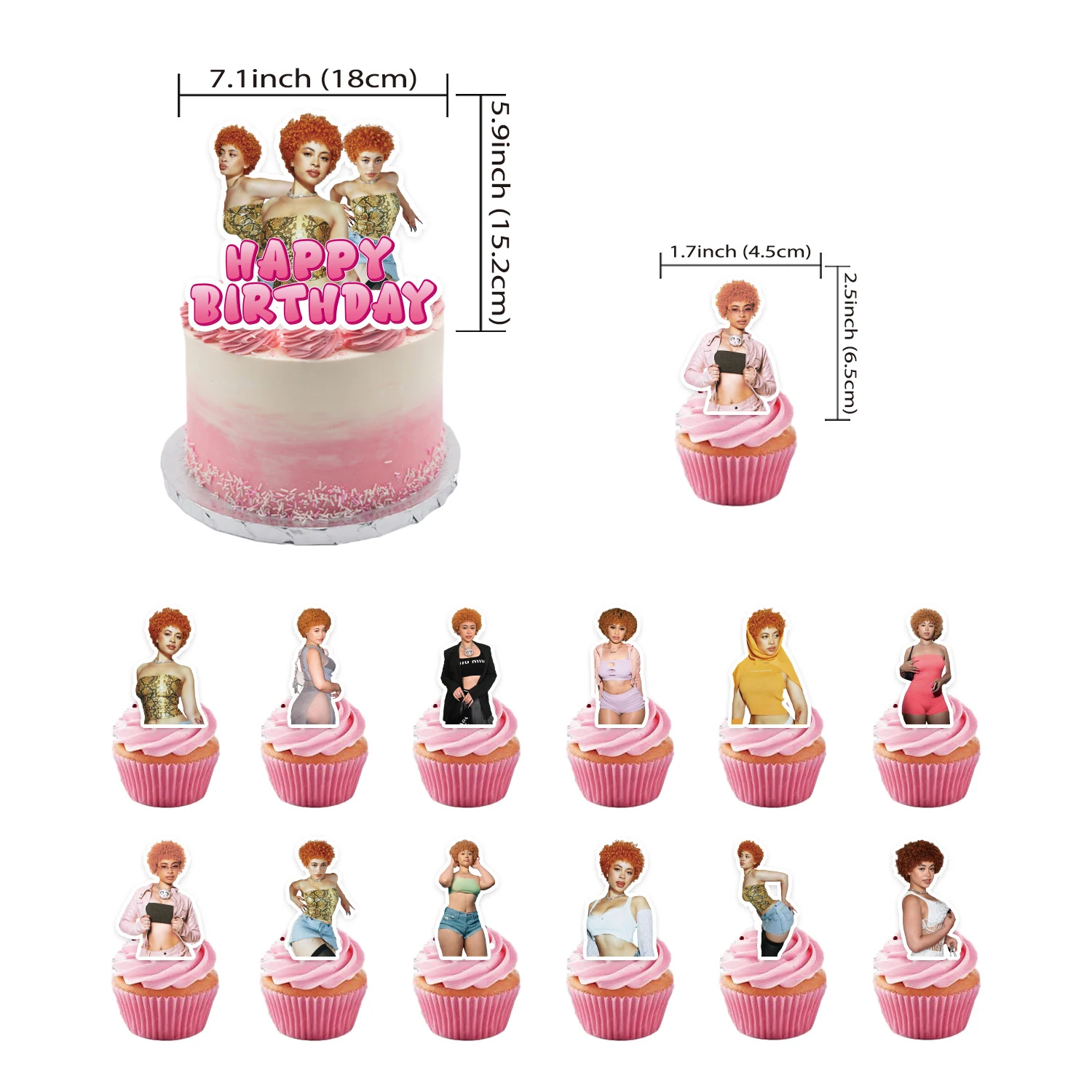 Cartoon Star Ice Spice Theme Birthday Party Decorative Disposable ...