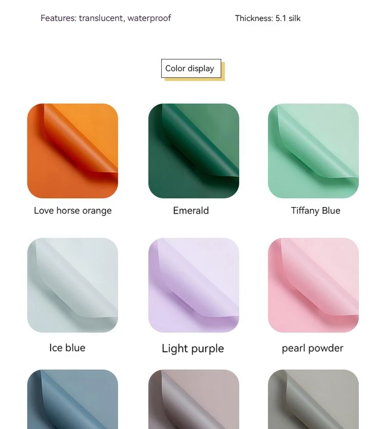 Waterproof Wrapping Paper for Flower Gift Packaging