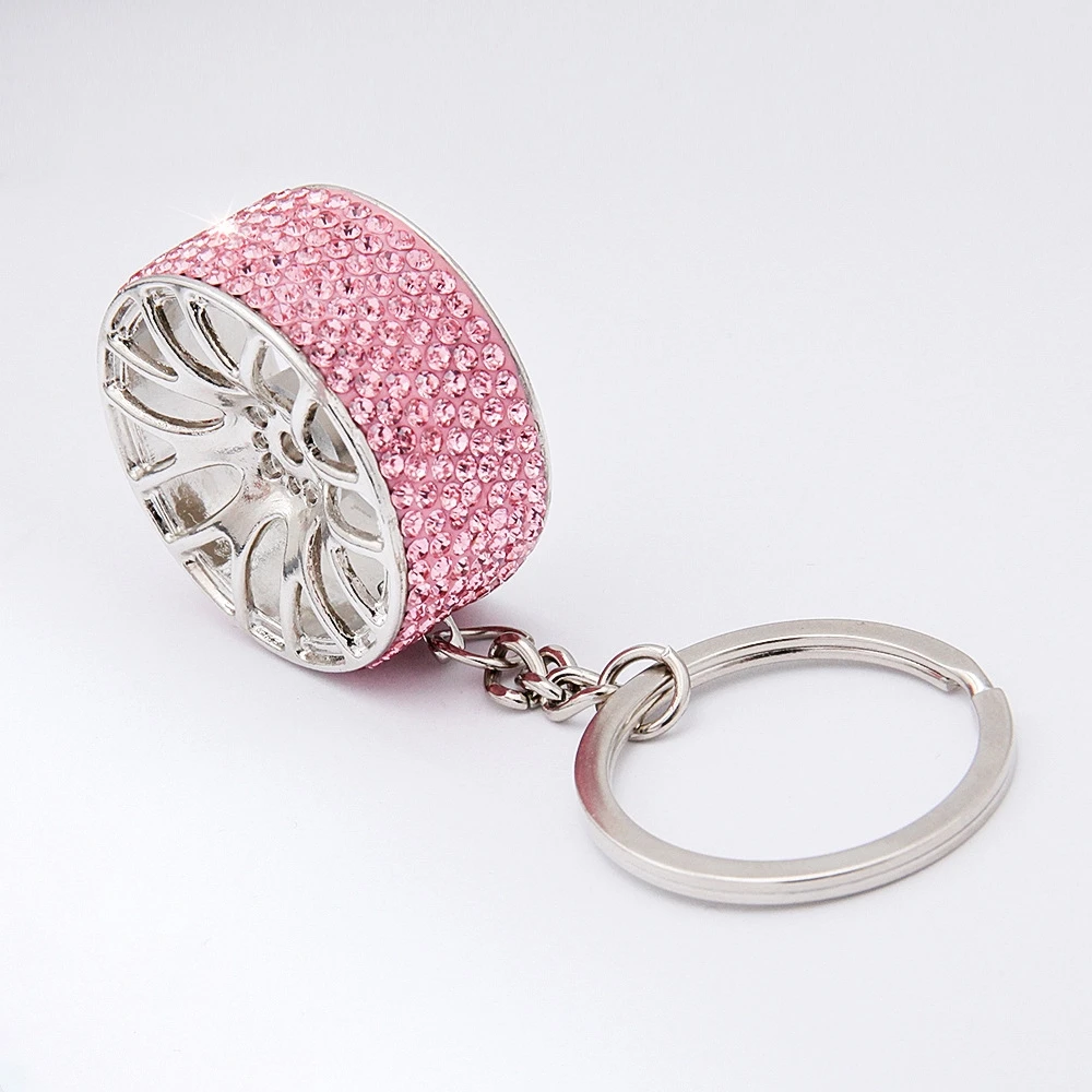 Car Crystal Keychain Tire Wheel Rim Key Ring 3d Keychain Creative ...