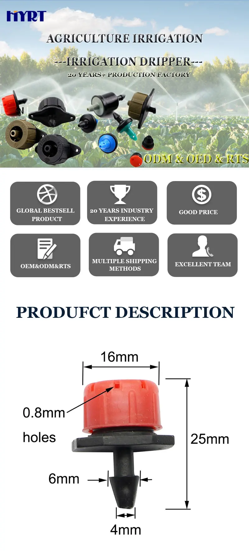 Plastic Garden Watering 8-holes Adjustable Dripper For Drip Irrgiation ...