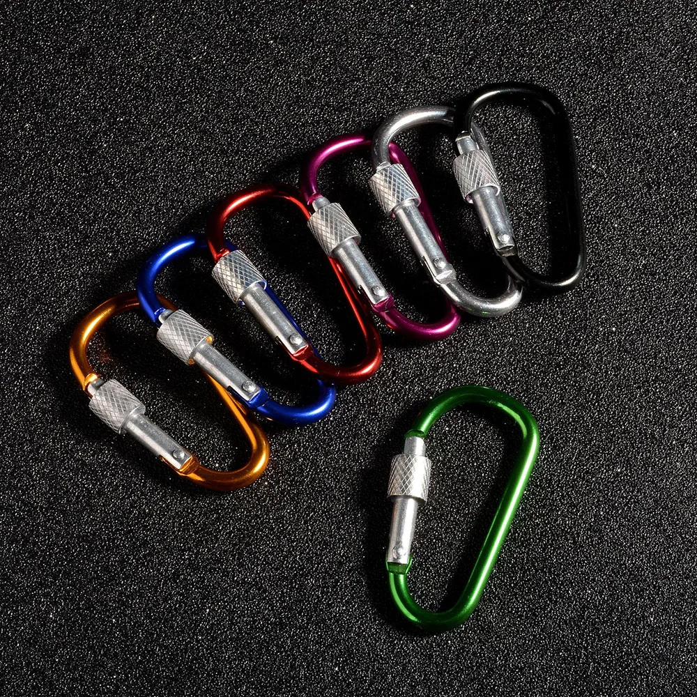 D Ring Clip Shape Buckle Spring Snap Screw Carabiner Aluminum Key Chain ...