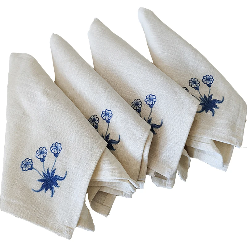 Wholesale Cheap 100% Pure Linen Napkins with Custom Designs