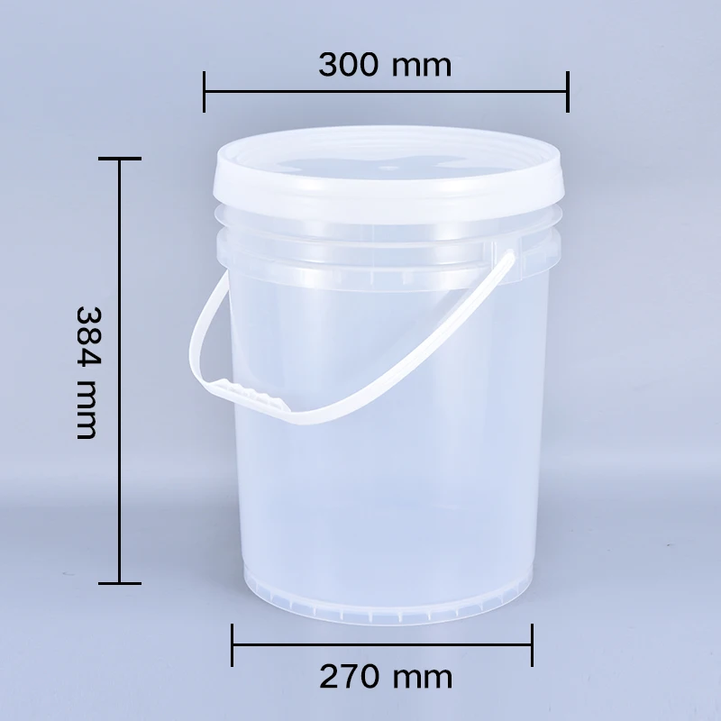 Wholesale 5 Gallon Transparent Plastic Bucket - 20L Round Storage ...