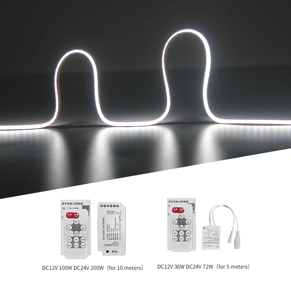 Dot-free Dimmable 24v Led Cob Csp Strip Light 2 Color 3 Color Cct ...