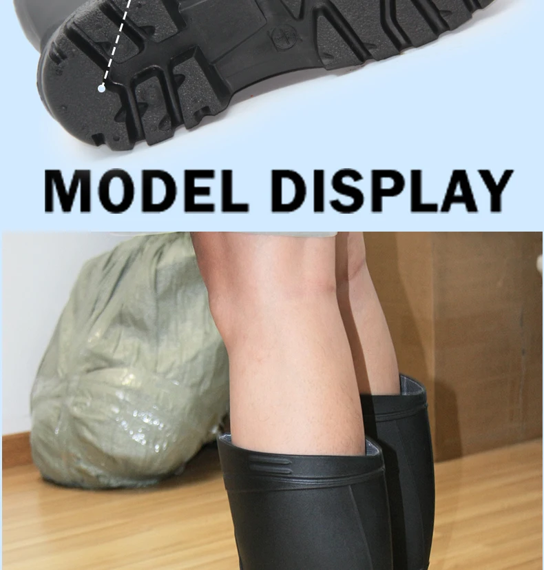 Custom Logo Waterproof PVC Boots Knee-High Rubber Anti-Smash Steel Toe ...