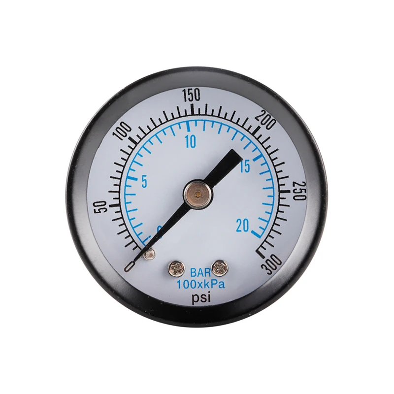 1/8'' Npt Back Mounted 300 Psi Pressure Gauge 40mm Dial Black Steel Housing 0 - 20 Bar Pressure ...