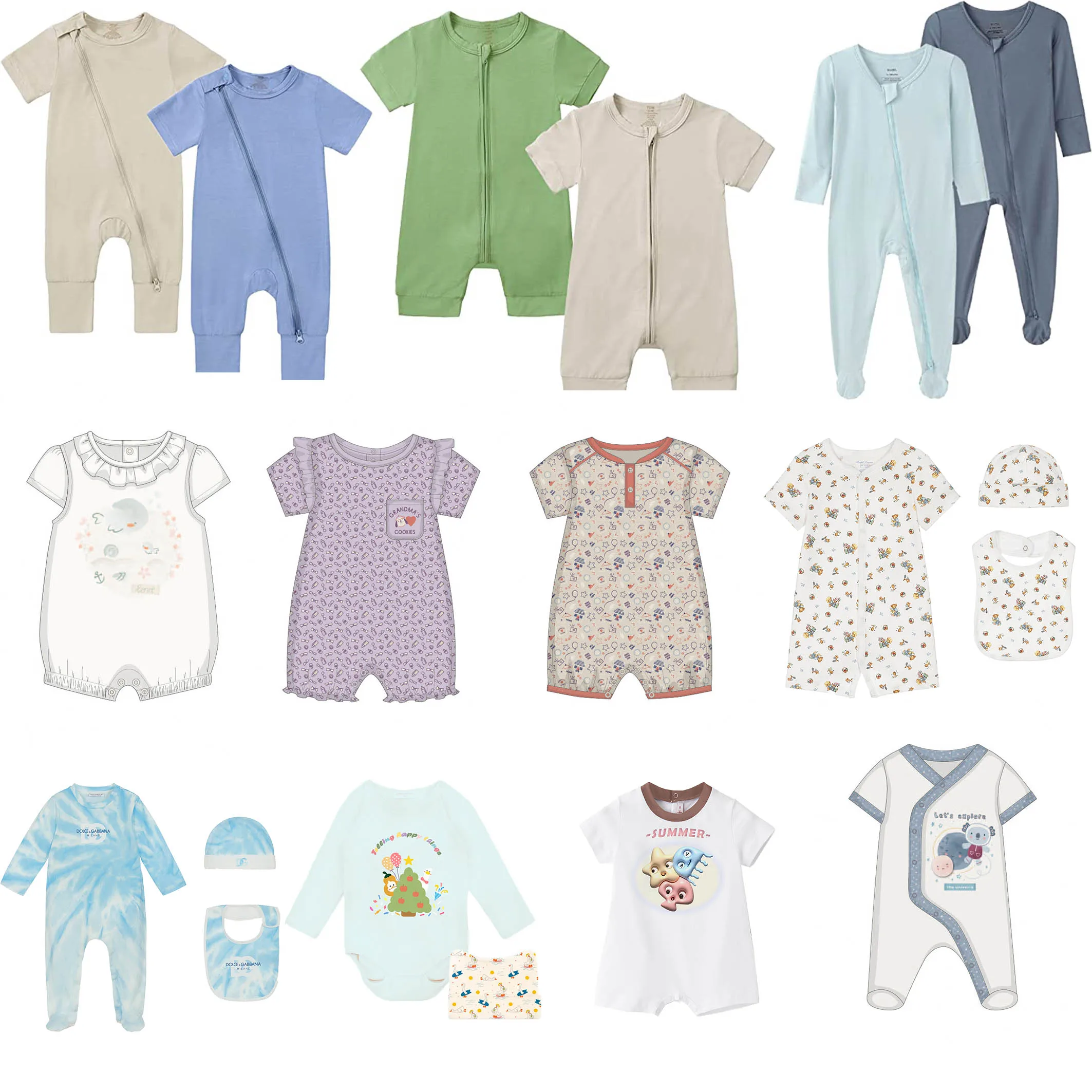 New Soft Baby Clothing Baby Boys Girls Romper 100% Organic Cotton ...