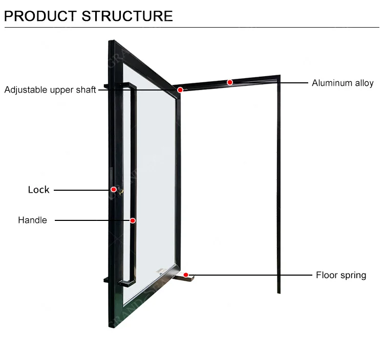 Modern Design Office Exterior Glass Pivot Door Aluminum Pivot Door ...