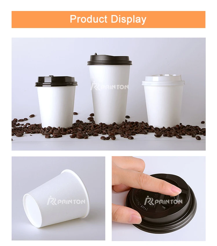 Custom 4oz 8oz Disposable Paper Coffee Cups, Single Wall Pe Coated ...