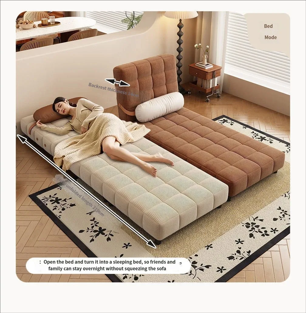 New 2-in-1 Convertible Sofa Bed | Cream Vintage, Foldable, Sit & Lie ...