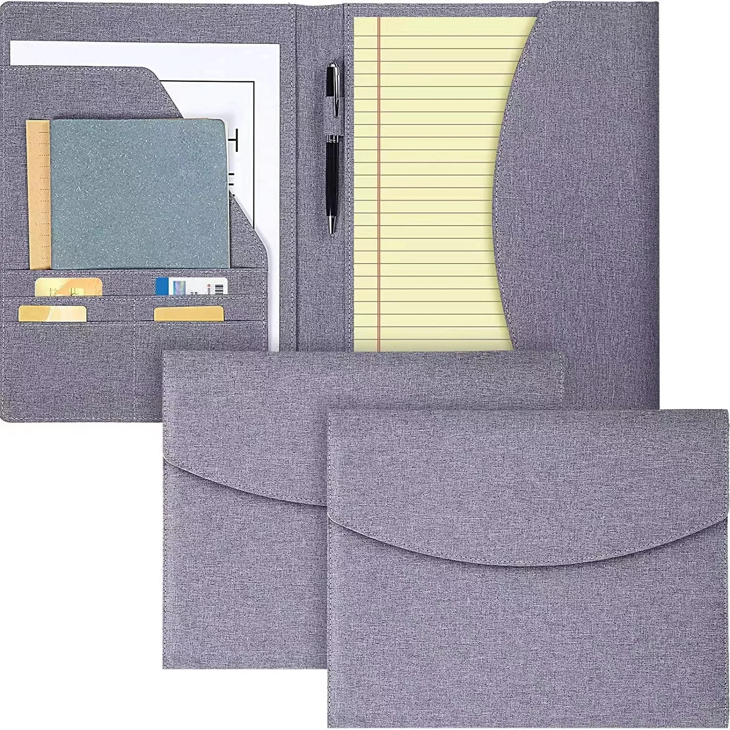 Customized Design logo Luxury Vegan Leather Portfolio Folder Padfolio ...