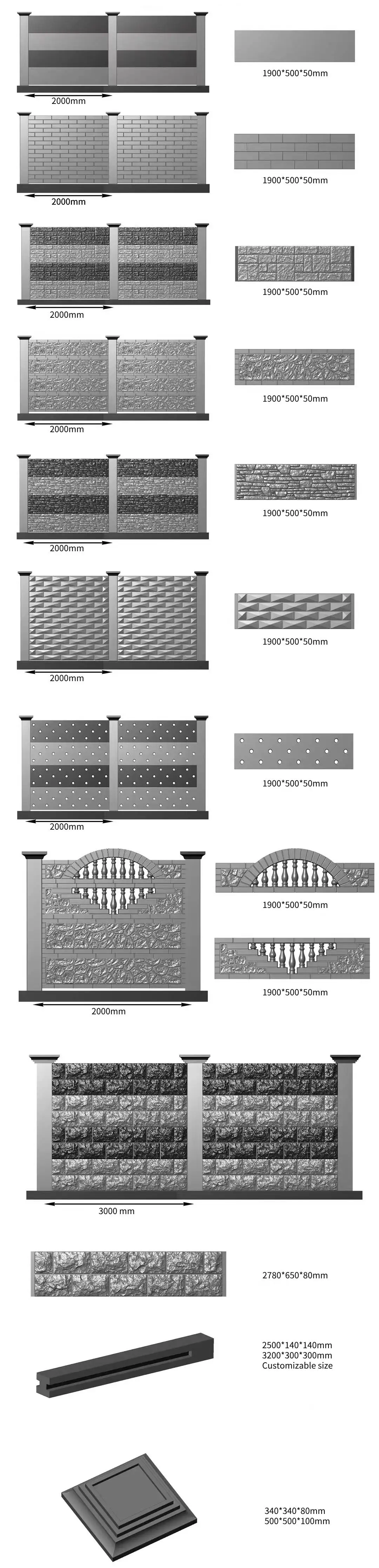 Wall Panel Molds - Prefabricated Concrete ABS Plastic Templates