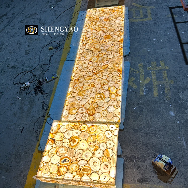 Backlit Kitchen Design Gemstone Onyx Translate Quartz Agate Stone ...