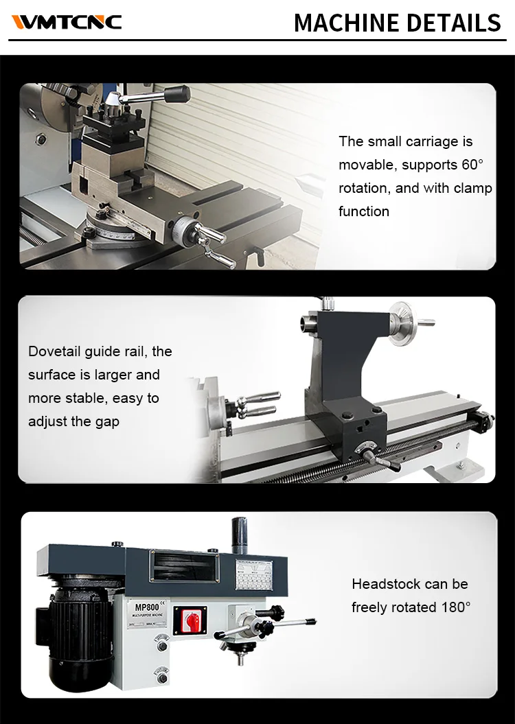 Parallel Lathe MP800 - Versatile Milling and Drilling Machine
