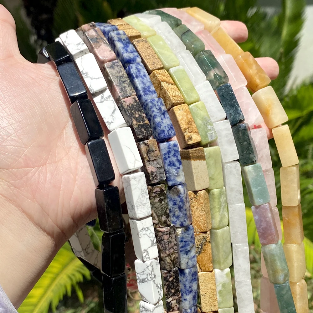 Factory Price Natural Stone Cuboid Amethyst Tiger Eyes Beads for ...