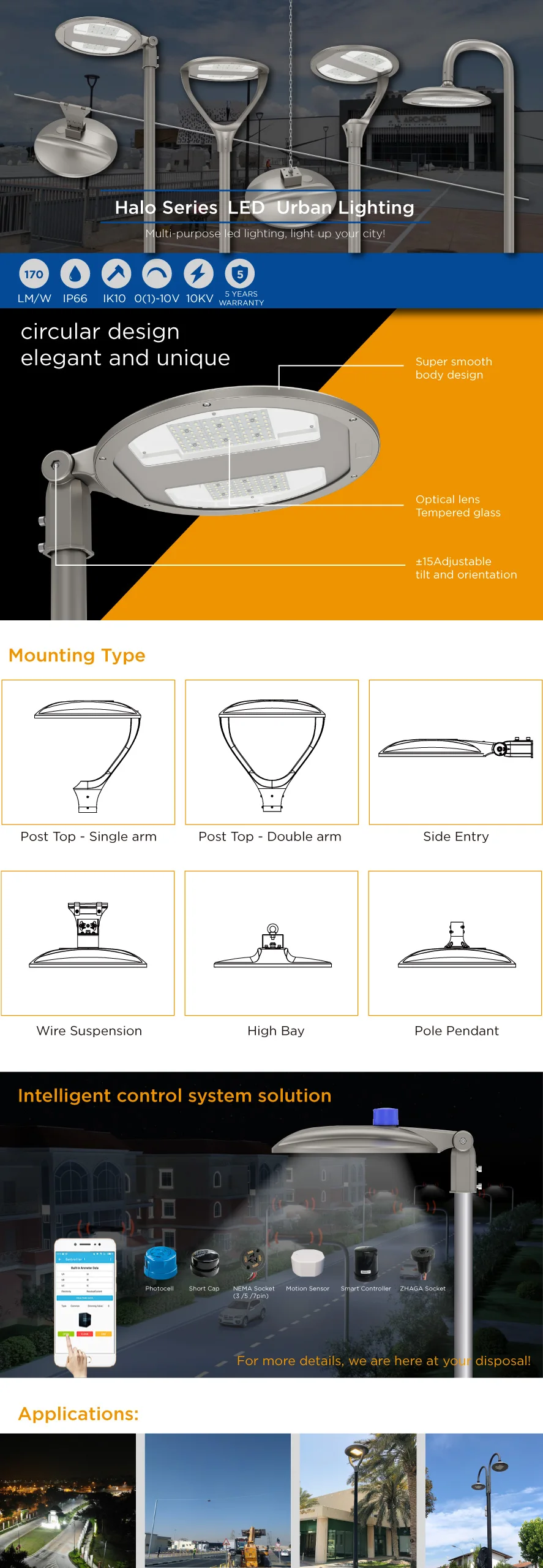 ZGSM Outdoor Parking Lot Lamp - Efficient LED Street Light