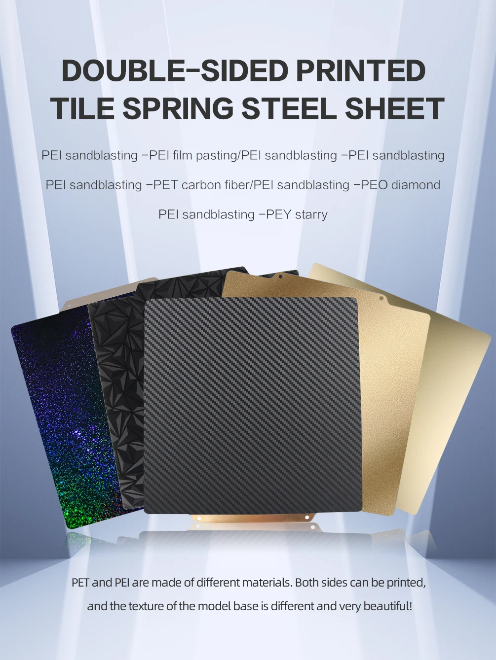 3DSWAY Double Sided Spring Steel Sheet PEI Textured Smooth 257x257mm ...
