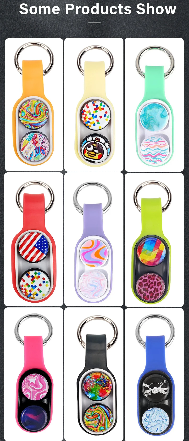 New Custom Pop Puck Fidget Magnets Decompression Toy Keychain Series ...