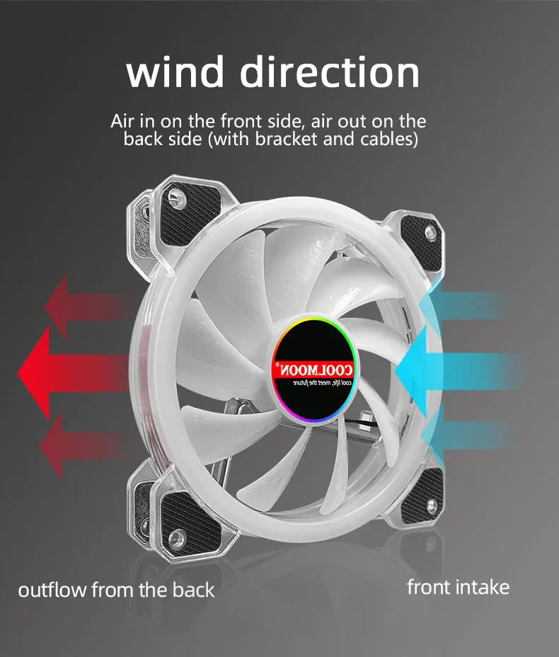 Direct Selling COOLMOON Gaming Computer Pc case Fans120mm Rgb Cooling ...
