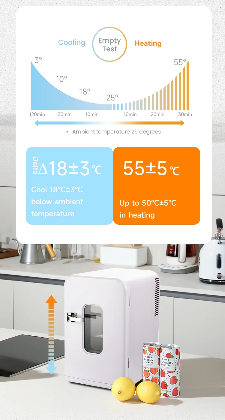 15 Litre Simple Led Light Mirror Door Temperature Display Low Noise ...