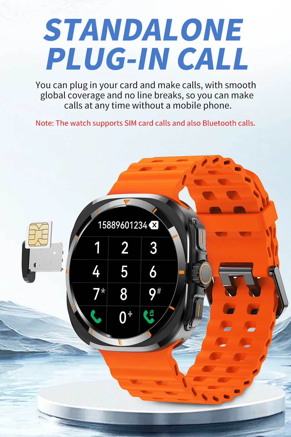 Hot Sale BW8 Smart Watch 1.51" with SIM Card, Wifi, 400mAh Battery ...