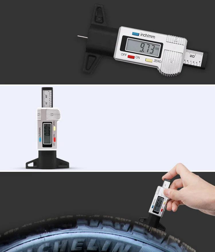 Auto Tire Wear Detection Measuring Tool Caliper Thickness Gauges ...