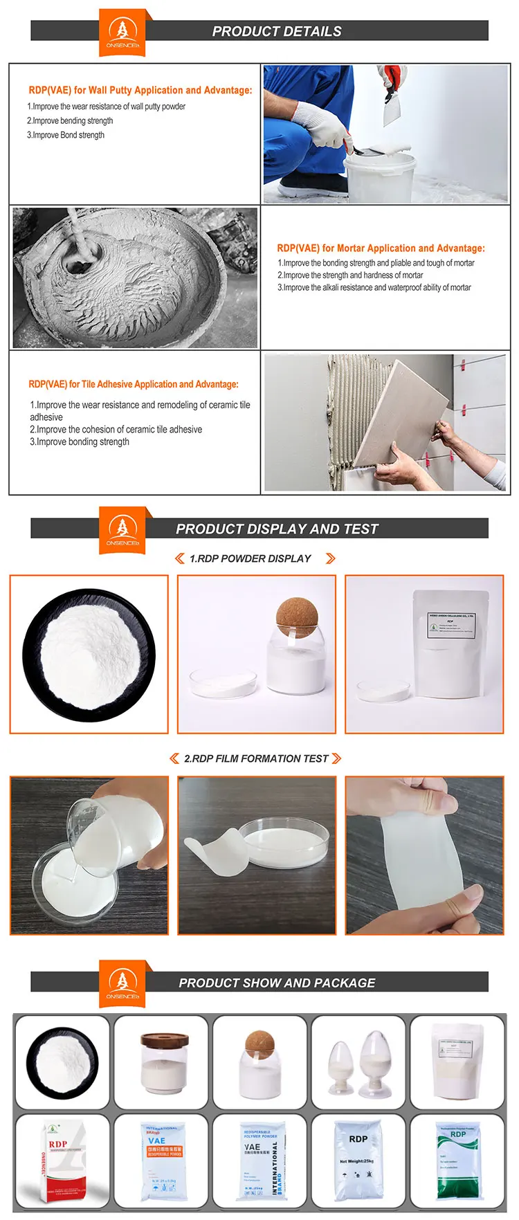 Vinyl Acetate Ethylene Binder Building Material Chemical Tile Glue Cas ...