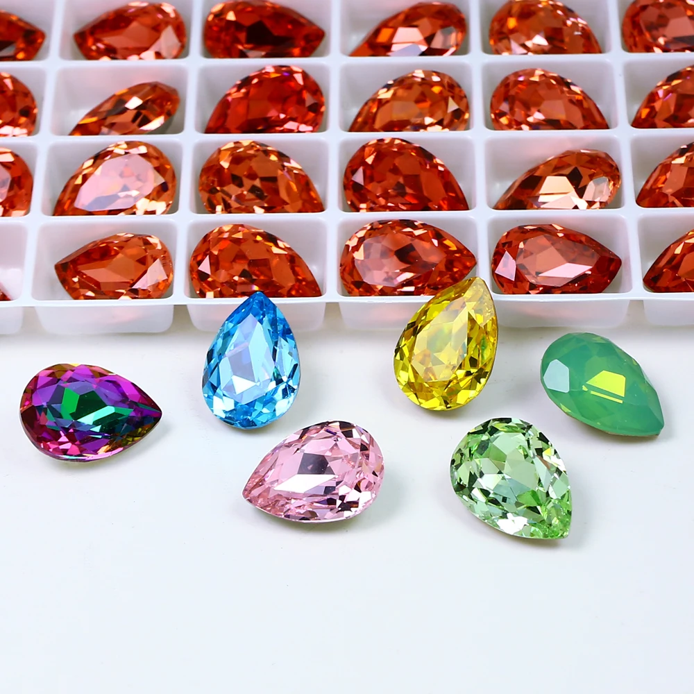 Wholesale Tear Drop Crystal Rhinestone Beads Jewelry Making Glass ...