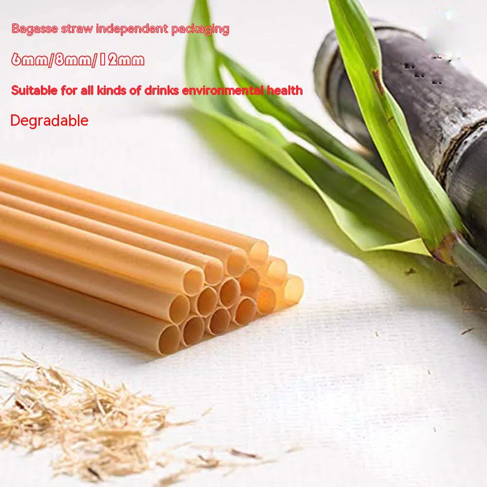 Custom 6mm 8mm 12mm Bamboo Coffee Sugar Cane Straw Drink Disposable ...