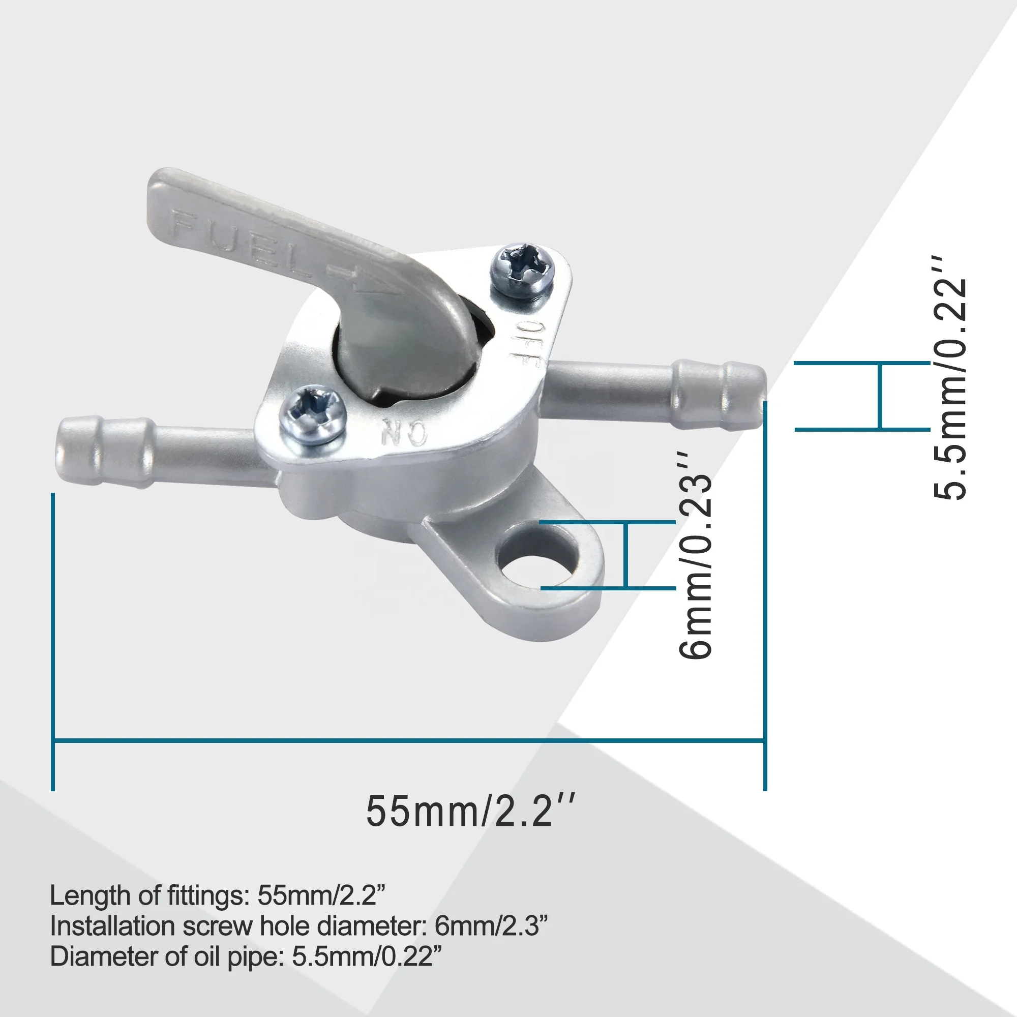Scooter Fuel Petcock GOOFIT Inline Fuel Valve Petcock For 50cc-125cc ...