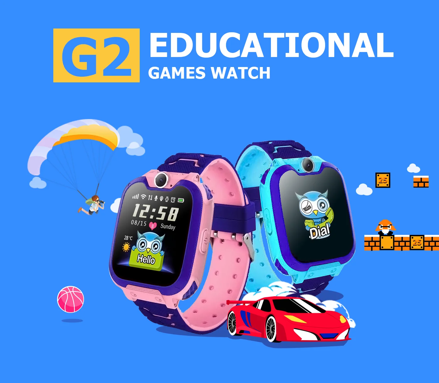 New Kids Game Smart Watch G2 Lbs Music Player Recorder Calculators Dial ...