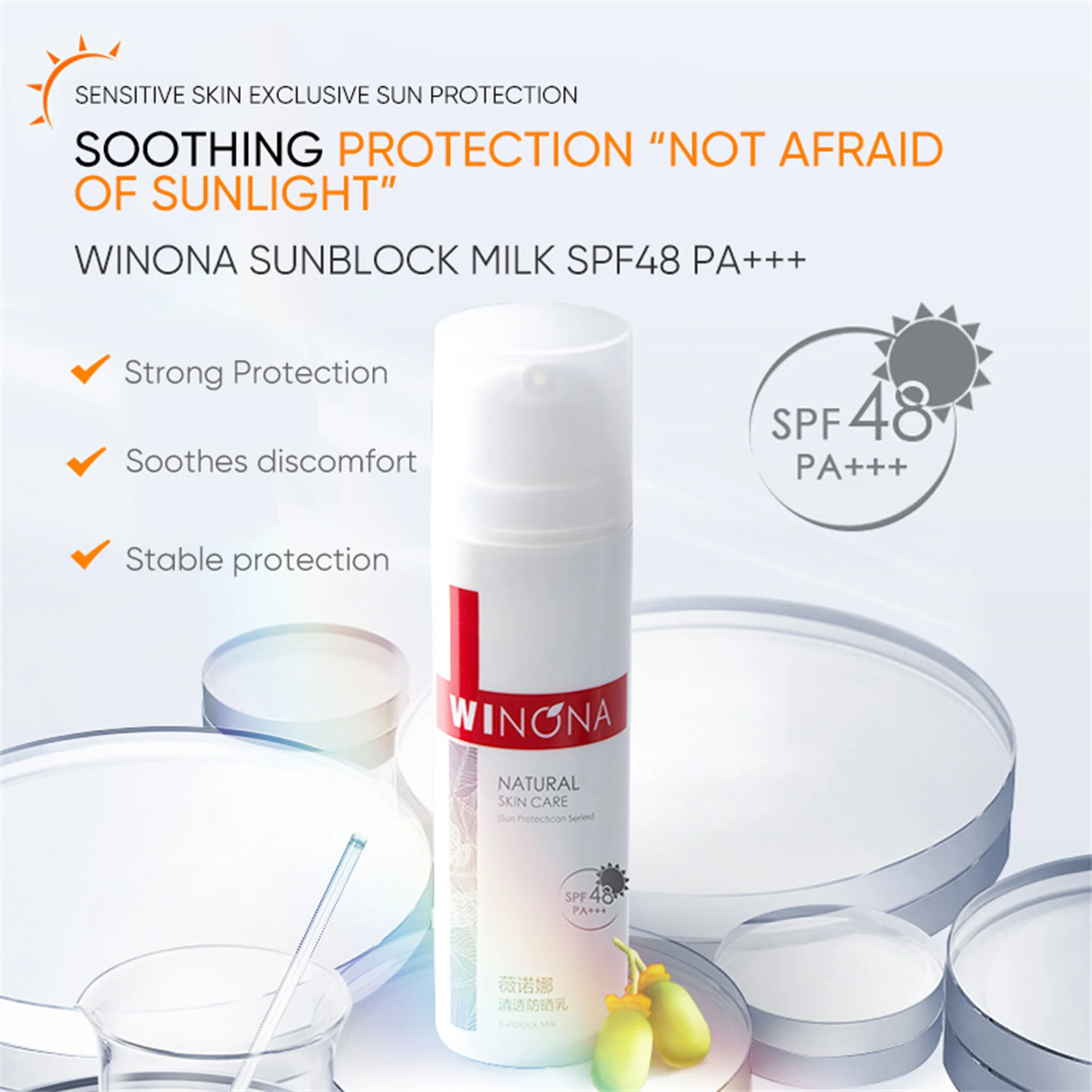 Winona Wholesale Daily Uvb Protection 50g Sunblock Milk Spf48 Pa ...