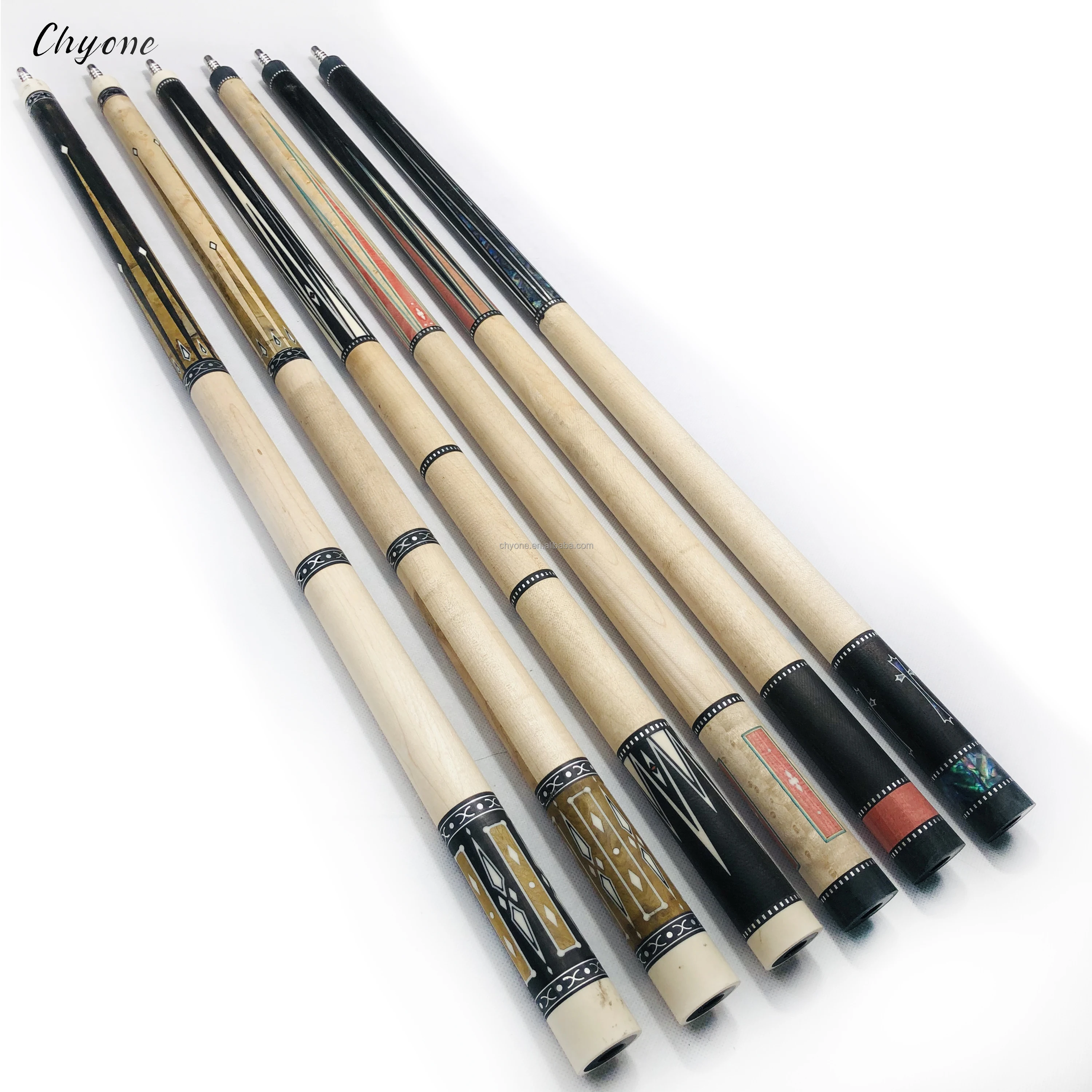 Carom Cue Chyone Custom Rainbow Butter Fly Inlay Pool Cue Stick