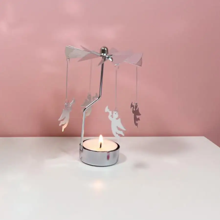 Metal Tealight Candlestick Christmas Candle Spinner Rotary Spinning ...