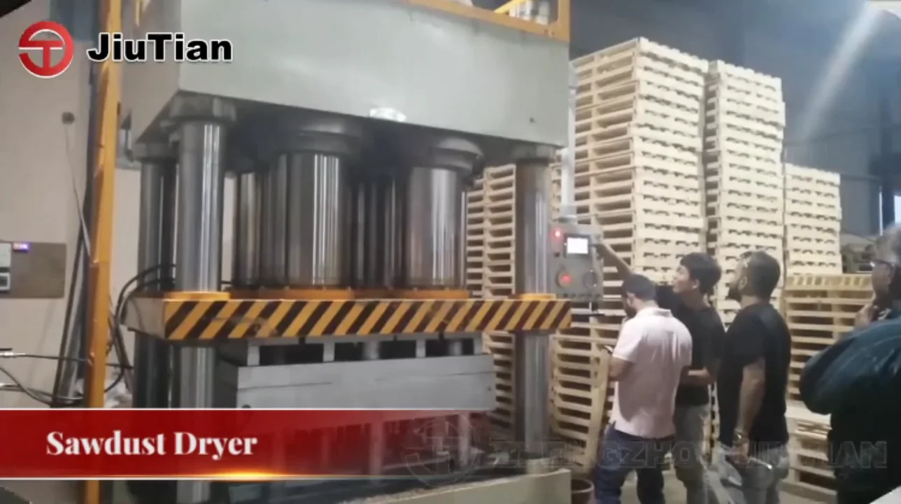 Compressed Pallet Production Line For Crops Straw Wood Chip Sawdust ...