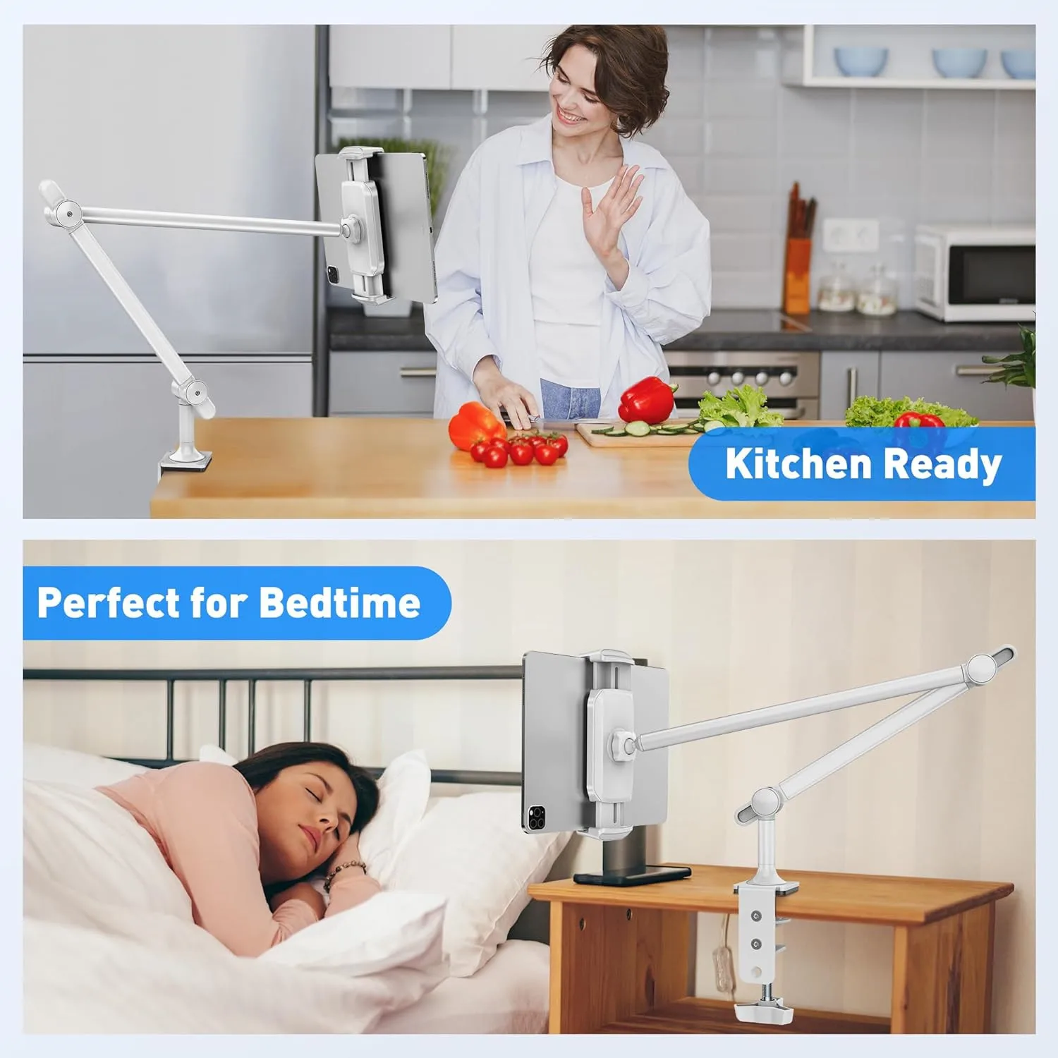 Universal Bed Desk 360 Rotation Long Arm Desktop Mount Clamp Phone ...