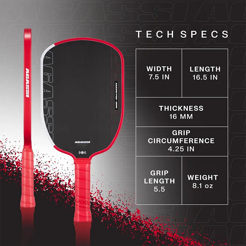 Agassi Pro TFP Pro Player Edition Pickleball Paddle USAPA Approved 16mm ...