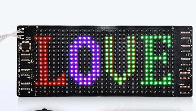 Programmable Flashing Mini Led Sign Rgb 7 Color Led Strips App Hats ...