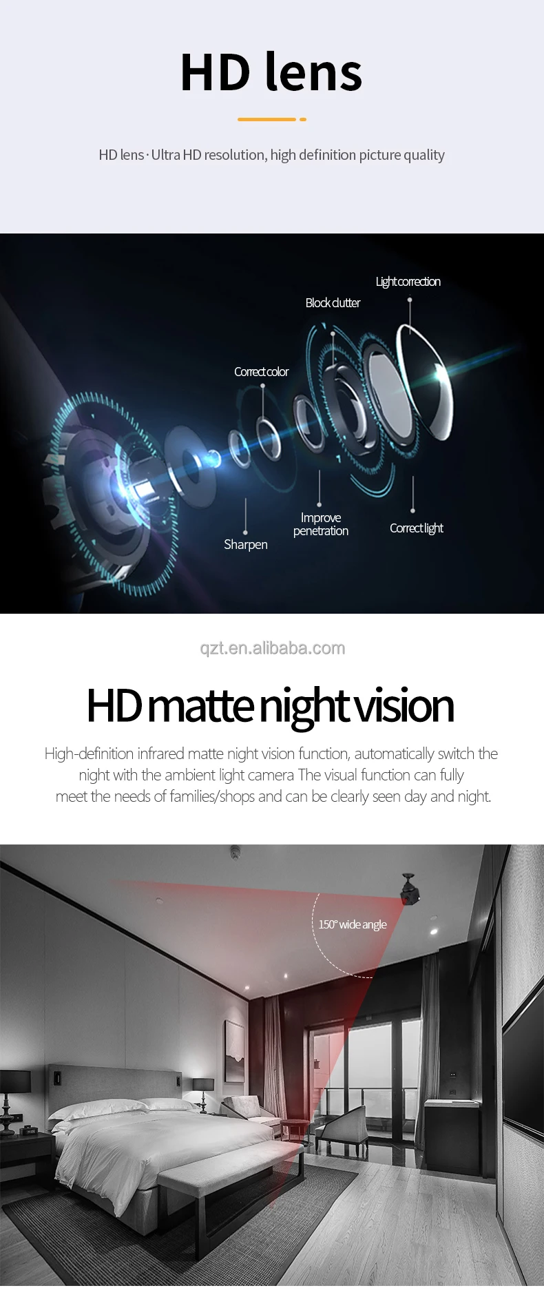 Qzt Mini Wifi Camera Wireless Hd 1080p Indoor Home Security Micro ...