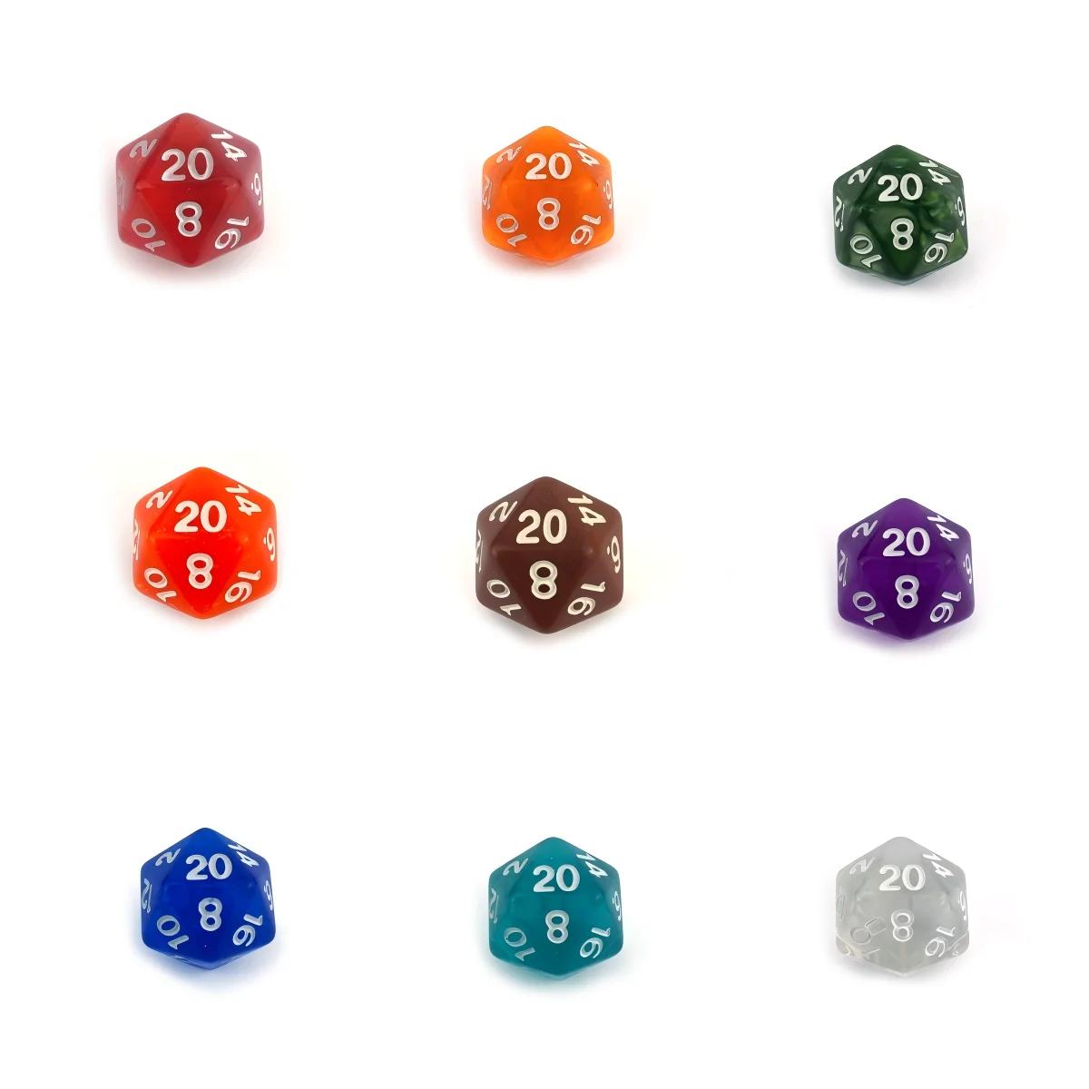 Transparent Orange D20 Dice - Perfect for RPG Games