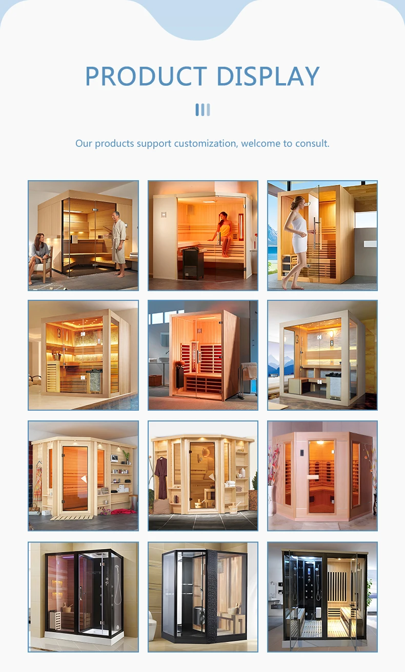 Outdoor/indoor Steam Shower Room with Mini Infrared Sauna