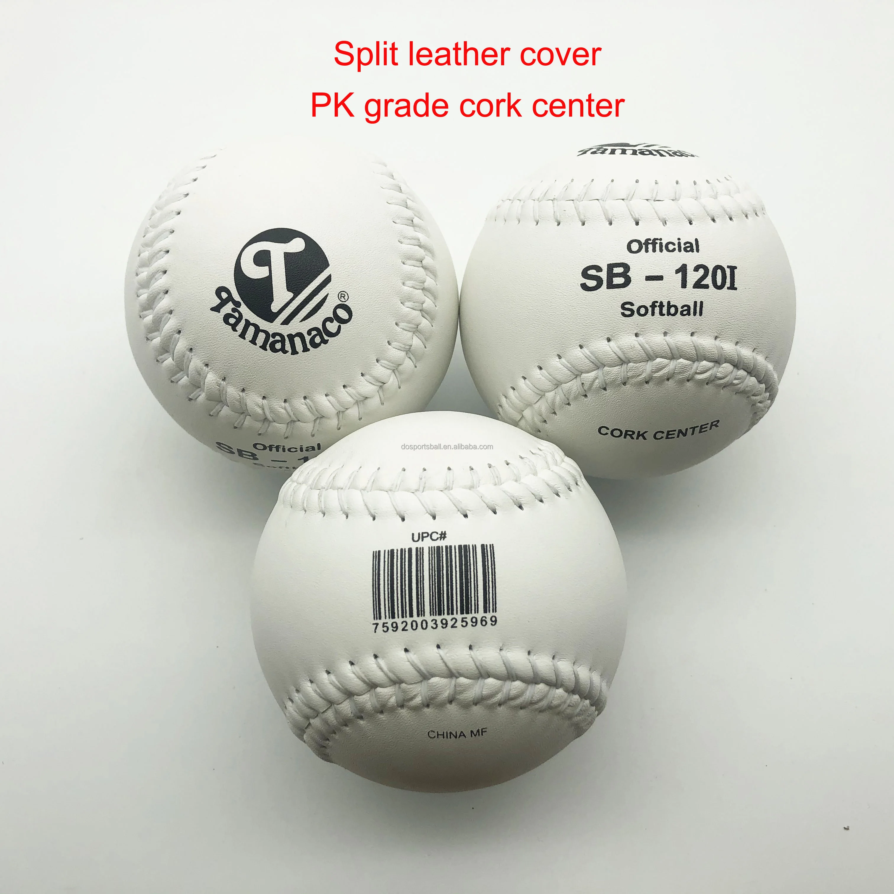 Premium 12 Inch Softball - White PVC Leather, Cork Filling
