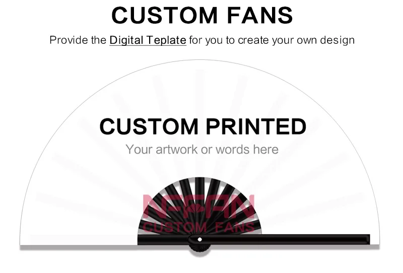 Custom Printed 33cm Large Folding Loud Clack Bamboo Wooden Hand Held ...