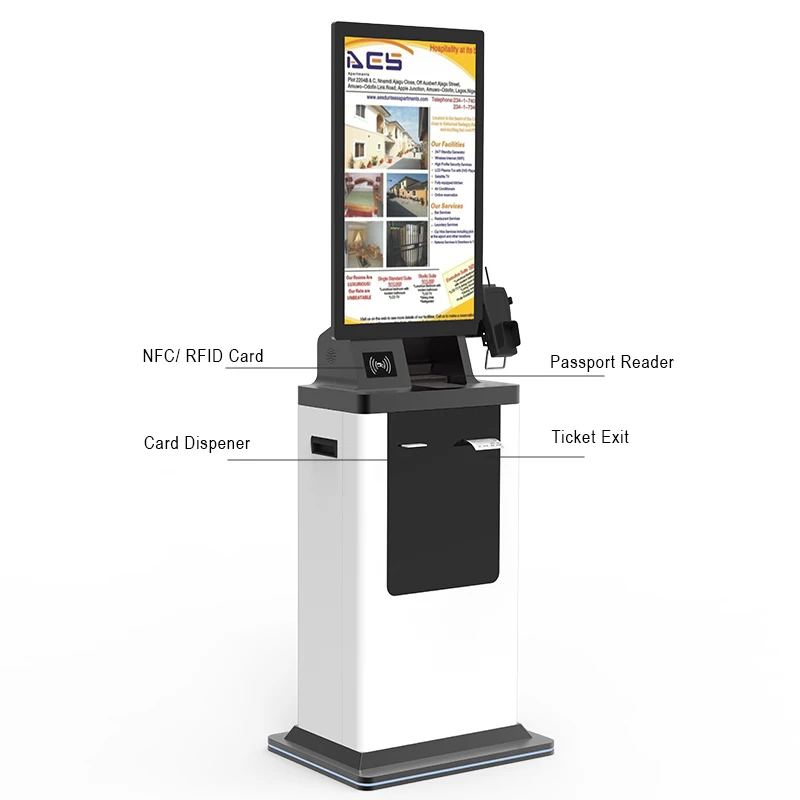21.5 Inch RFID Hotel Self Check-in Terminal - Self Service Kiosk