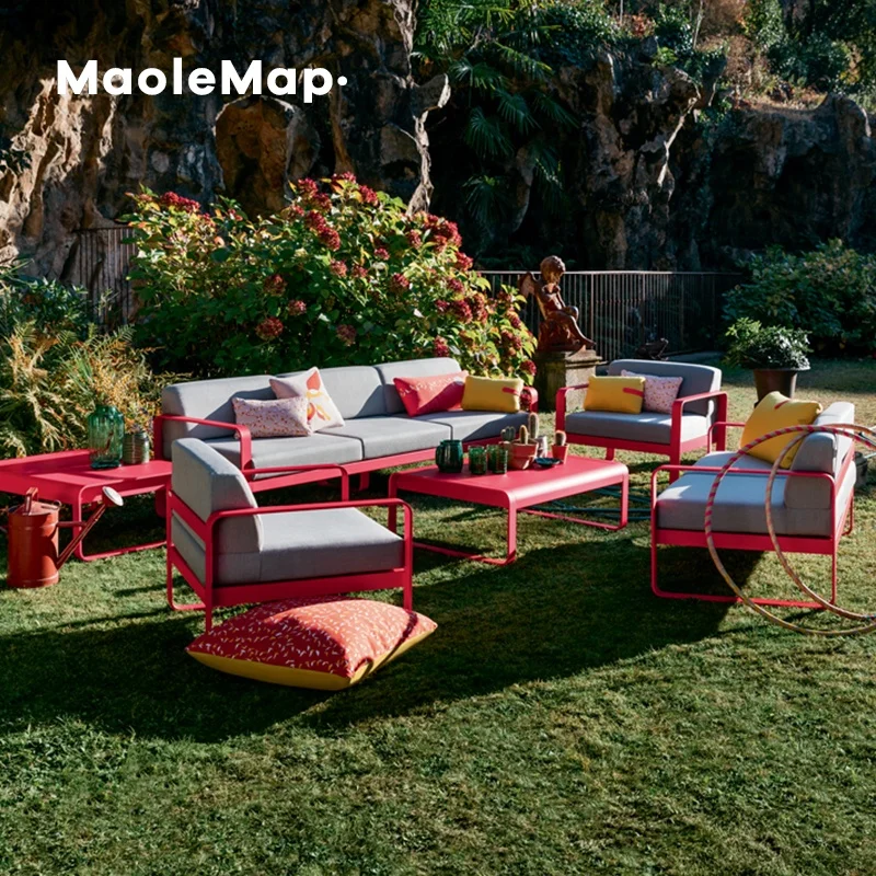 Nordic Outdoor Sofa Balcony Hotel Garden Villa loveseat Terrace patio ...